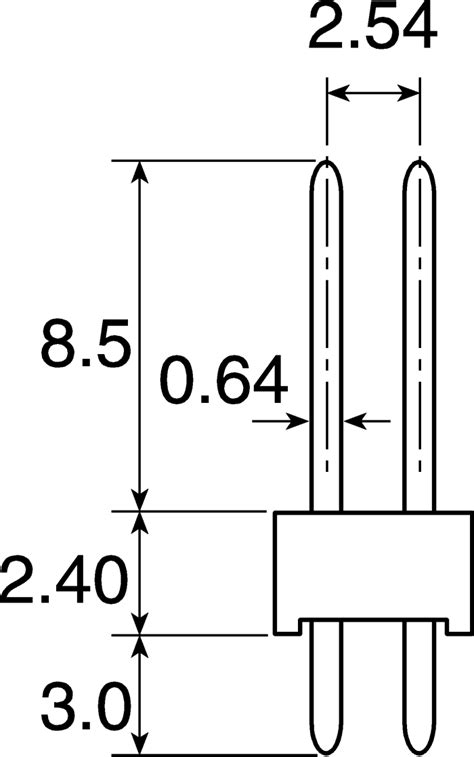 Rs Pro Rs Pro Straight Through Hole Pin Header 10 Contacts 254mm