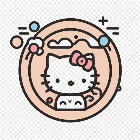 圖像中白色圓圈中的 Hello Kitty 向量用戶體驗eps圖案素材免費下載，可愛卡通圖片，尺寸2134 × 2134px Lovepik