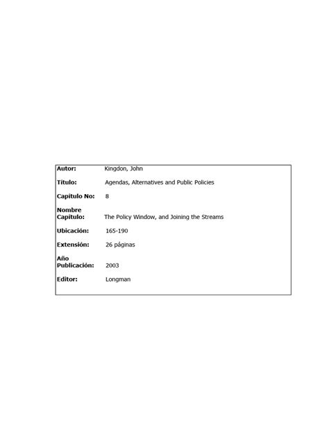 2 Kingdon 2003 Policy Window Pdf
