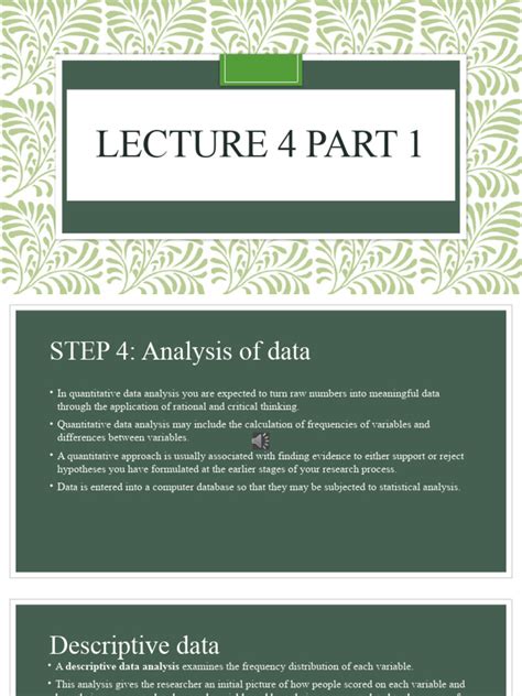Chapter 2 Research Methods Lecture 4 Part 1 Pdf Statistics Mean