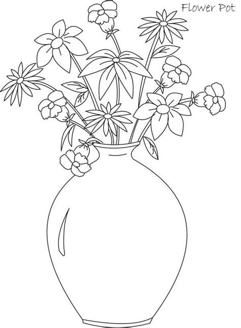 10 Dibujos De Flores En Un Jarron Para Colorear Dibujos De Colorear