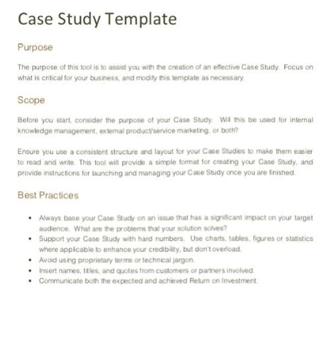 Case Study Structure Template Williamson Ga Us