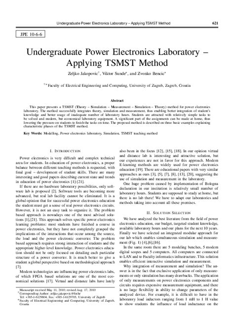 Pdf Undergraduate Power Electronics Laboratory Applying Tsmst Method
