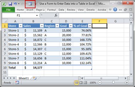 Use A Form To Enter Data Into A Table In Excel
