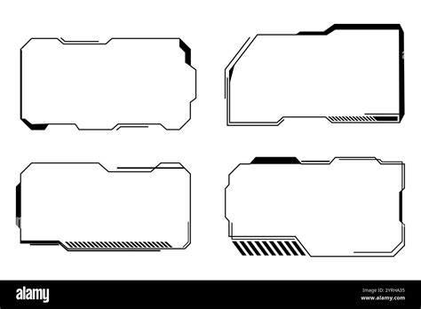 Futuristic Hud Frames Borders Text Box Game Menu Ui Panel Line Tech