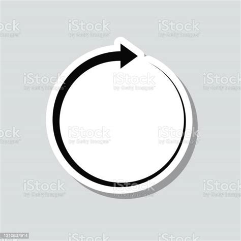 새로고침 회색 배경에 아이콘 스티커 3차원 형태에 대한 스톡 벡터 아트 및 기타 이미지 3차원 형태 Replay 개념