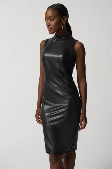 Joseph Ribkoff Faux Leather Sheath Dress 233010 Chapmans Clothing