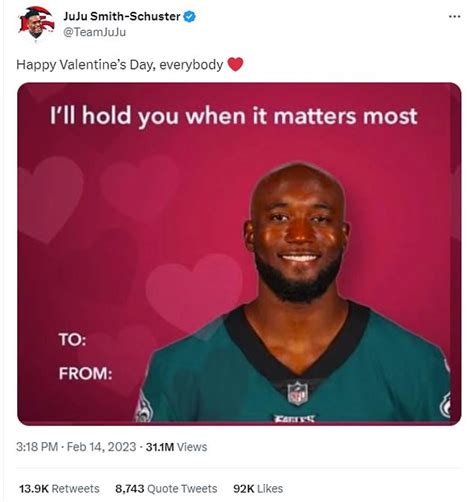 Juju Smith Schuster Ignites Twitter Feud After Valentines Day Themed