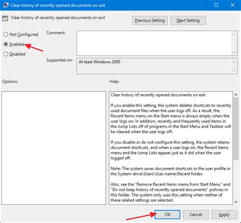 How To Clear The Recent Documents List When You Exit Windows