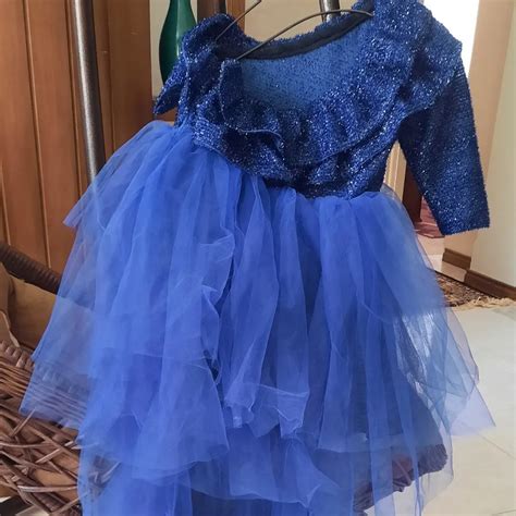 کمدا قیمت و خرید لباس مجلسی کودک رنگ آبی کاربنی سایز 4تا 5سال سایز