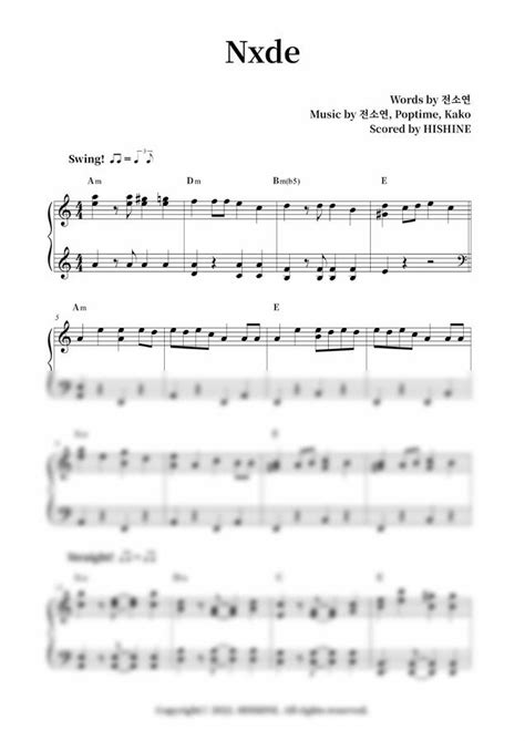 악보 여자 아이들 Nxde By Hishine