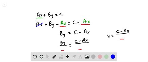 SOLVED Complete The Solution Solve A X B Y C For Y A X B Y C A X B Y C B Y C A X B Y