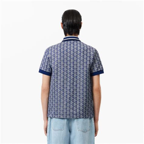 Lacoste Classic Fit Contrast Collar Monogram Motif Polo Shirt Dh1417