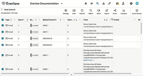 Search Results Table Knowledge Base