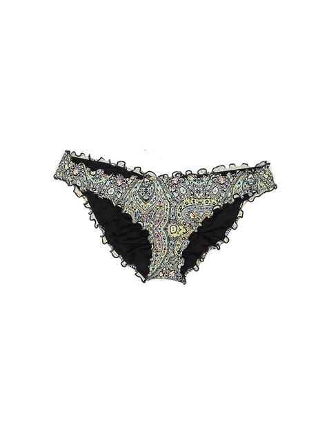 Victorias Secret Floral Motif Black Swimsuit Bottoms Size M 59 Off