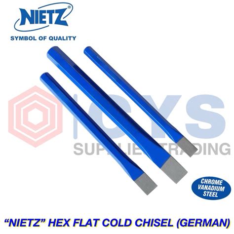 100 Quality Nietz Hex Flat Cold Chisel German 12” 58” 34