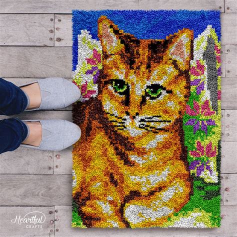 Bored Kitty Diy Latch Hook Rug Making Kit For Adults Latch Hook Crafts