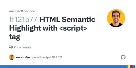 Html Semantic Highlight With Tag · Issue 121577 · Microsoftvscode · Github