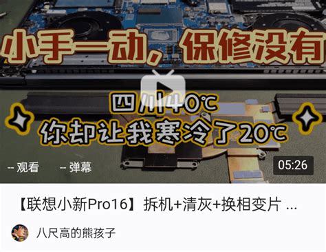 联想小新pro16更换相变片导热垫前“勃勃生机，万物竞发”的火热场景 哔哩哔哩