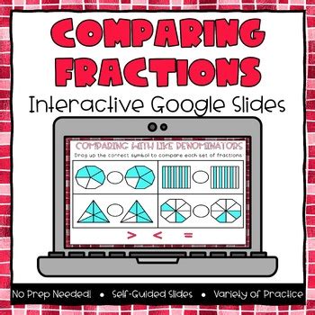 Comparing Fractions Interactive Google Slides Google Drive Third Grade