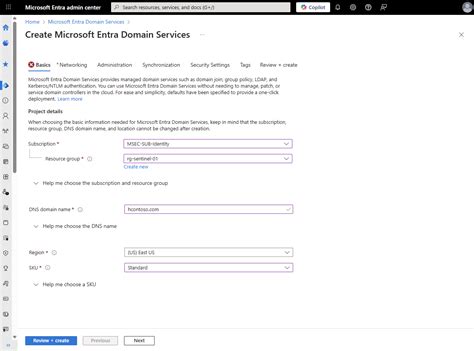 tutorial create a microsoft entra domain services managed domain