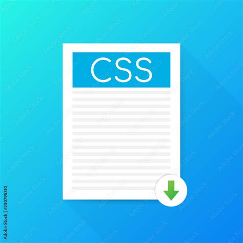 Download Css Button Downloading Document Concept File With Css Label And Down Arrow Sign