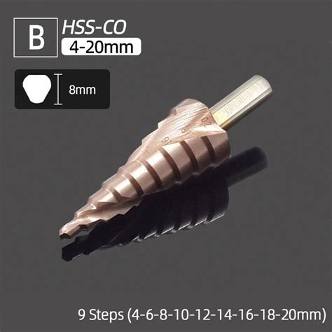HSS-CO M35 Кобальтовое ступенчатое сверло с шестигранной головкой 4-20 ...