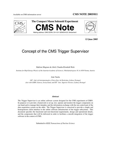 Pdf Conceptual Design Of The Cms Trigger Supervisor