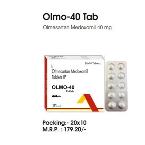40mg Olmo Olmesartan Medoxomil Tablet At Rs 70box Olmesar Tablet In