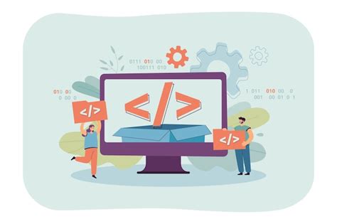 Premium Vector Tiny People Using Open Source Platform