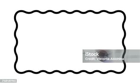 Rectangle Frame With Scalloped Edges Rectangular Shape With Undulated