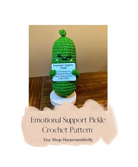 Positive Pickle Pattern No Sew Pattern Emotional Support Pickle No