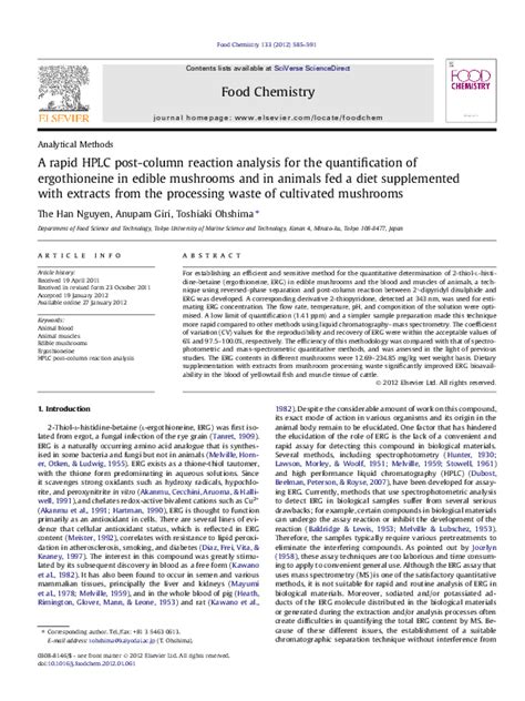 Pdf A Rapid Hplc Post Column Reaction Analysis For The Quantification