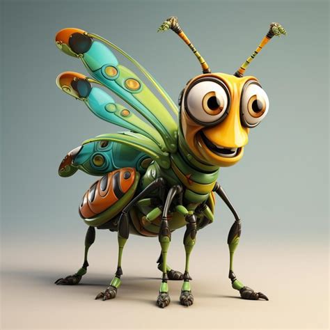 Premium Ai Image Cartoon Grasshopper 3d
