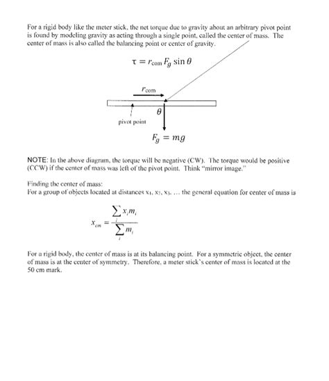 Lab Torque And Equilibrium What You Should Learn Chegg