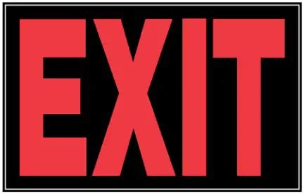 8 X 12 Black And Red Exit Sign Floweringtreesonline