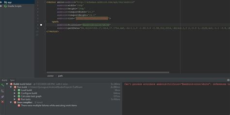 Cant Process Attribute Androidfillcolorandroidcolorwhite Stack Overflow