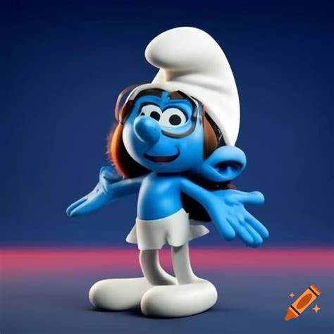 Female Smurf Character Posing On Craiyon