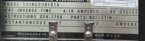 Ge Type Iac Model12iac53b101a Overcurrent Relay — North American