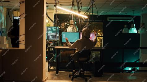 Free Photo Successful Hacker Celebrating Phishing Achievement On Pc Feeling Happy About