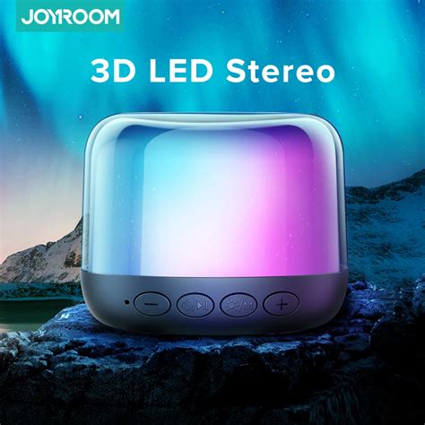 Joyroom 휴대용 블루투스 스피커 Led 조명 무선 3d 스테레오 홈 티어 사운드 우수한 베이스 슈퍼 미니 블루투스