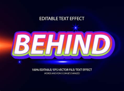 premium vector behind 3d editable text effect template