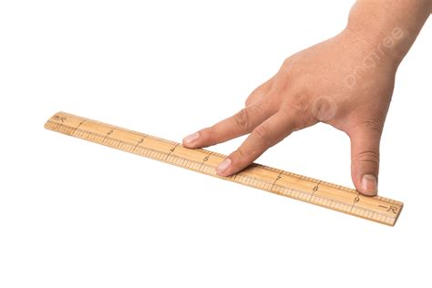 Gambar Penguasa Menekan Tangan Tangan Penggaris Wooden Ruler Png