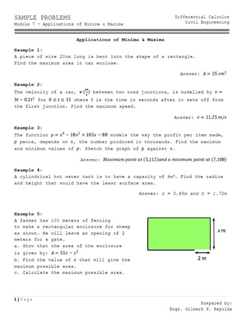 Module 7 Part 1 Sample Problems Pdf Area Volume