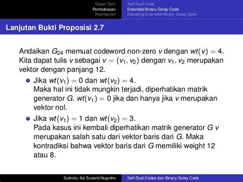 Self Dual Codes And Binary Golay Code Presentation