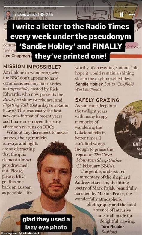 BBC Star Rick Edwards Reveals He S Started A One Man Campaign To Revive