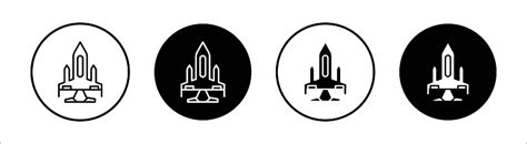 Stealth Plane Flat Line Icon Set Stealth Plane Thin Line Illustration Vector Stock Illustration