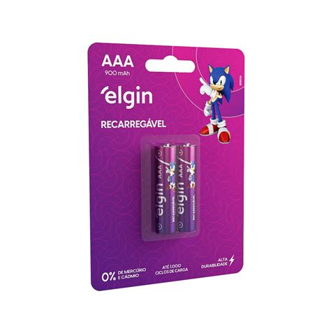 2 Pilhas Recarregáveis Aaa Elgin 3a 900mah Sonic Shopee Brasil