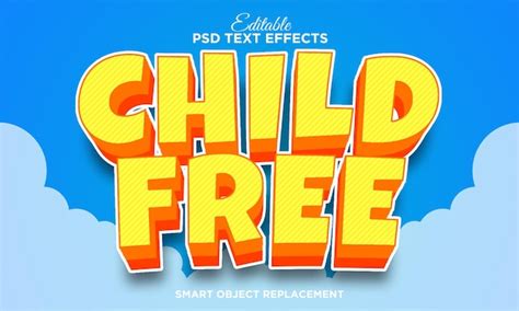 Simple Bold Cartoon Text Effect Free Psd