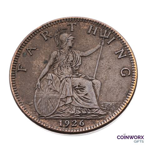 1926 Farthing Coin Featuring Britannia From Uk King George V Great